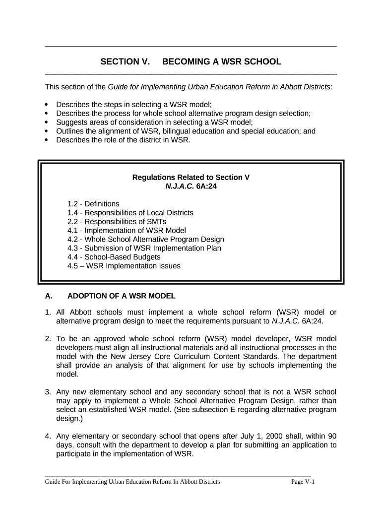 BECOMING A WSR SCHOOL Doc Template | pdfFiller