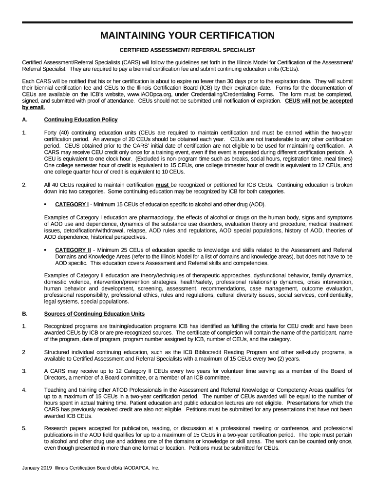 Addictions Screening, Assessment, and Referral Certificate Doc Template ...