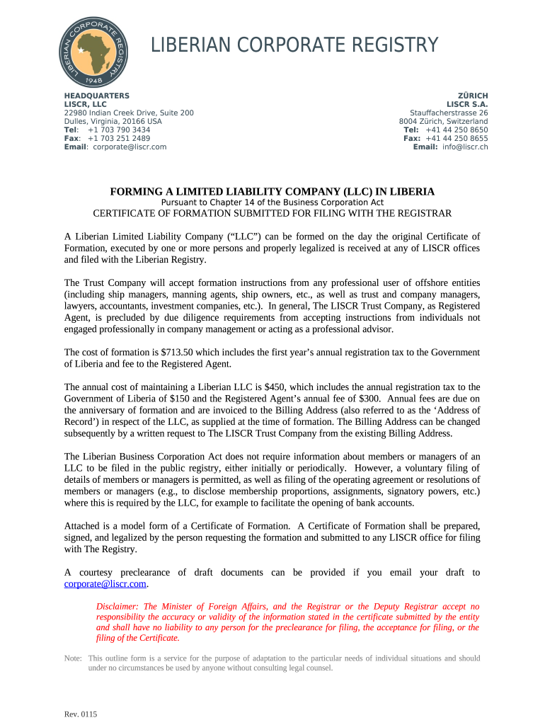 Puerto Rico Limited Liability Company (LLC) Certificate of ... Doc ...