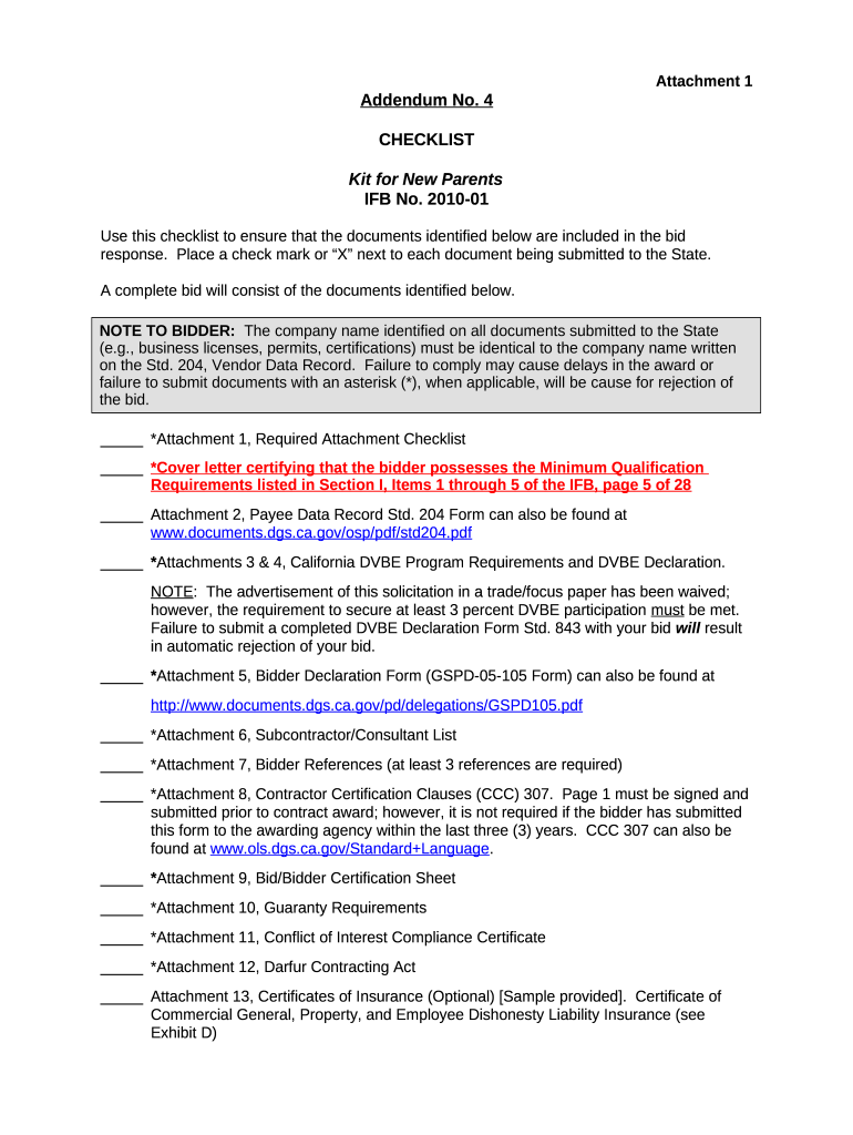 Use this checklist to ensure that the documents identified below are ...