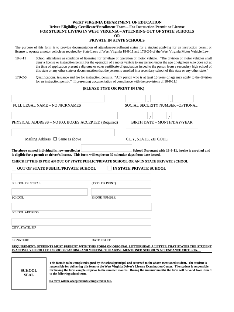 West Virginia Drivers License Template Doc Template PdfFiller