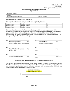 EXPENDITURE AUTHORIZATION(EA) Doc Template | pdfFiller