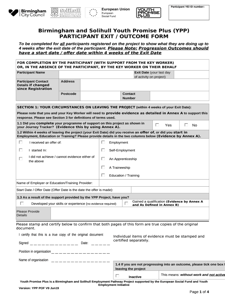 how to complete a participant exit /outcome Doc Template | pdfFiller