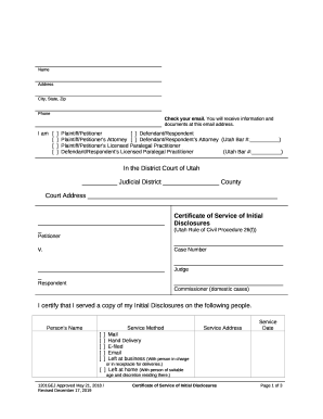 Certificate of Service of Initial Disclosures. Certificate of Service ...