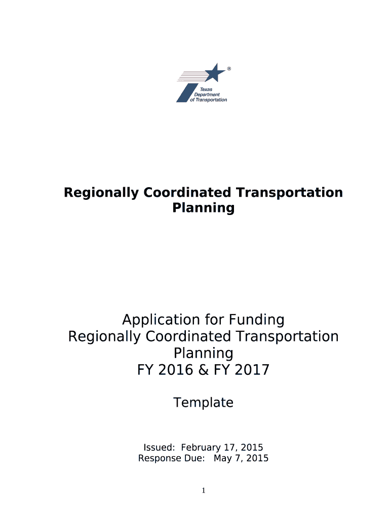 Regionally Coordinated Transportation Planning Application for Funding ...
