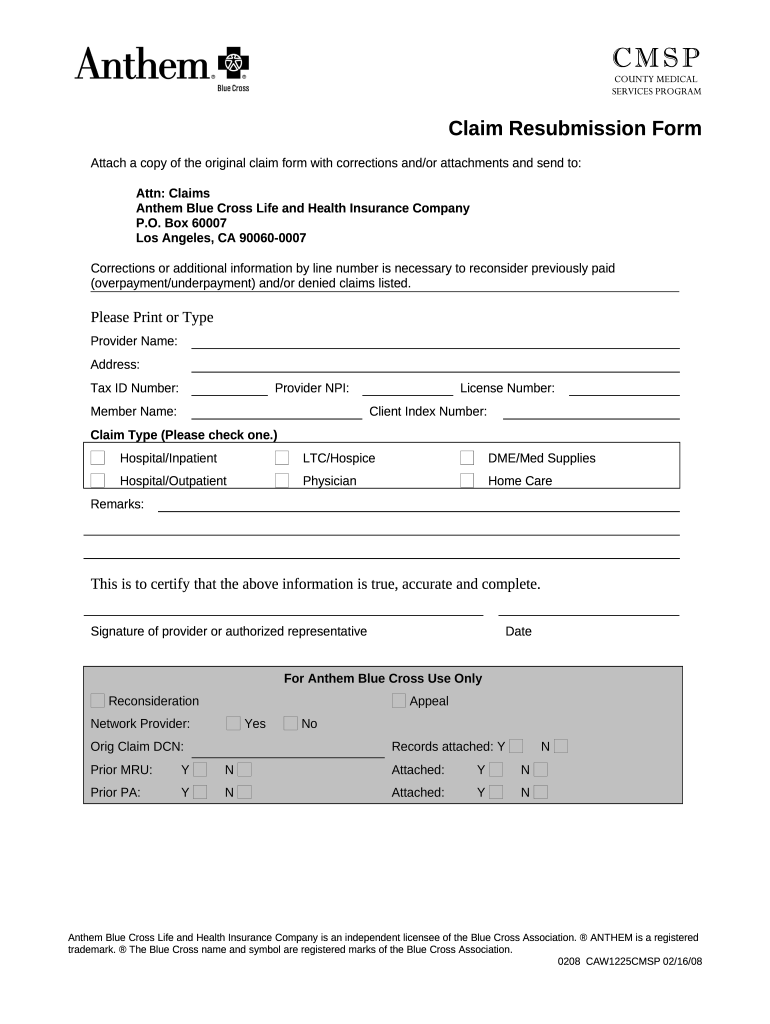 Attach a copy of the original claim with corrections and/or attachments and send to Doc Template ...