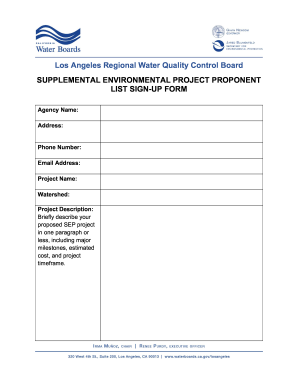 Fillable Online SEP Proponent List Sign-up Form Fax Email Print - pdfFiller