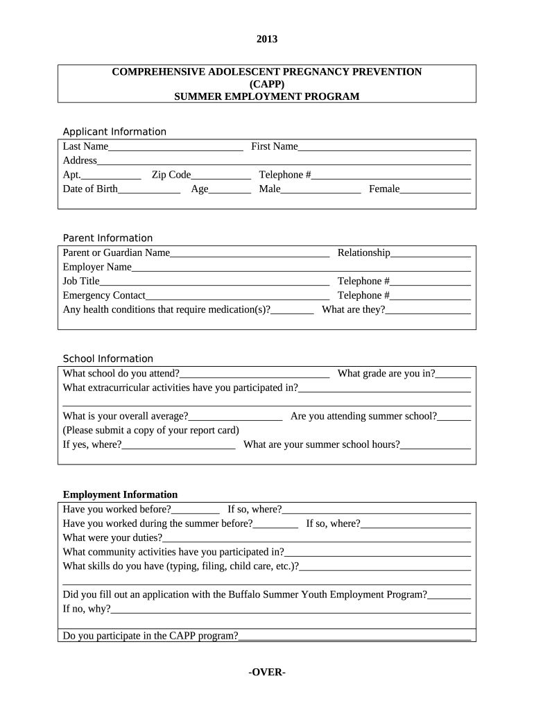 COMPREHENSIVE ADOLESCENT PREGNANCY PREVENTION Doc Template | pdfFiller