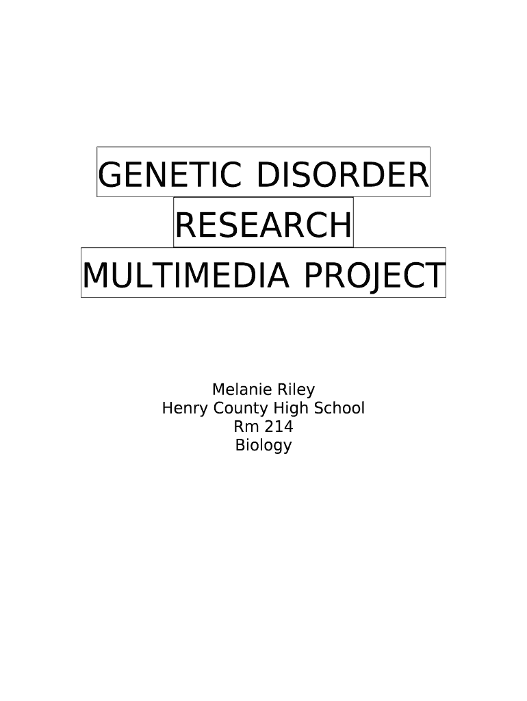 genetic disorder research multimedia project Doc Template | pdfFiller