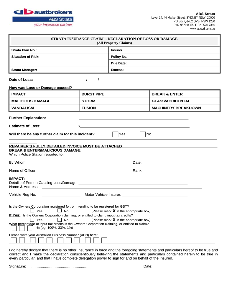 ADEPT INSURANCE BROKERS PTY LTD Doc Template | pdfFiller