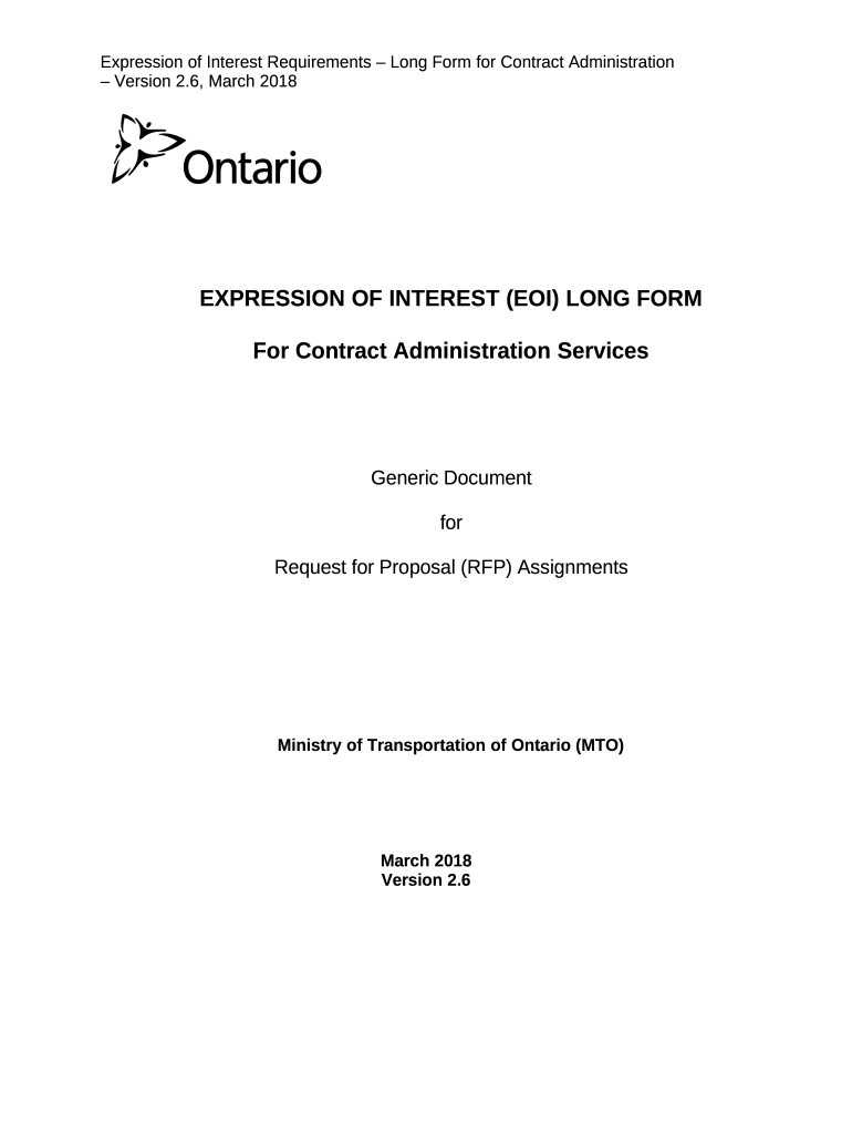 EXPRESSION OF INTEREST (EOI) LONG For Contract ... Doc Template | pdfFiller