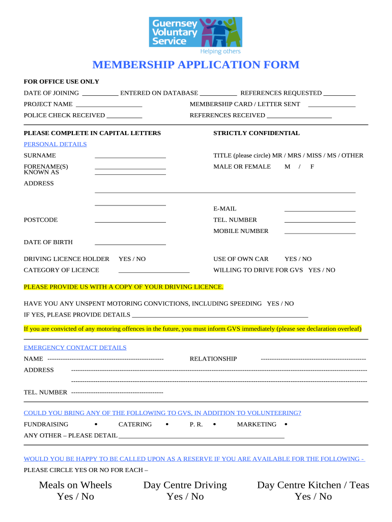 Membership Application - The Life Raft Group Doc Template | pdfFiller