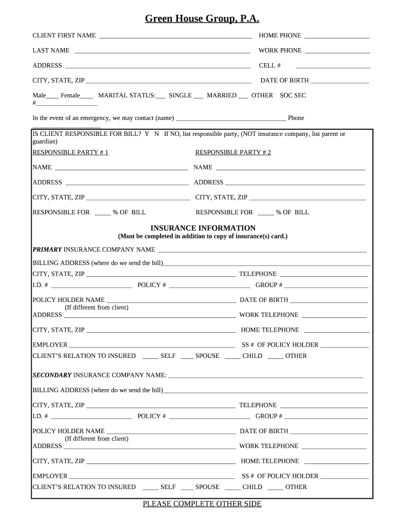 Please Complete both sides of this client ination .Thank you. Doc Template | pdfFiller