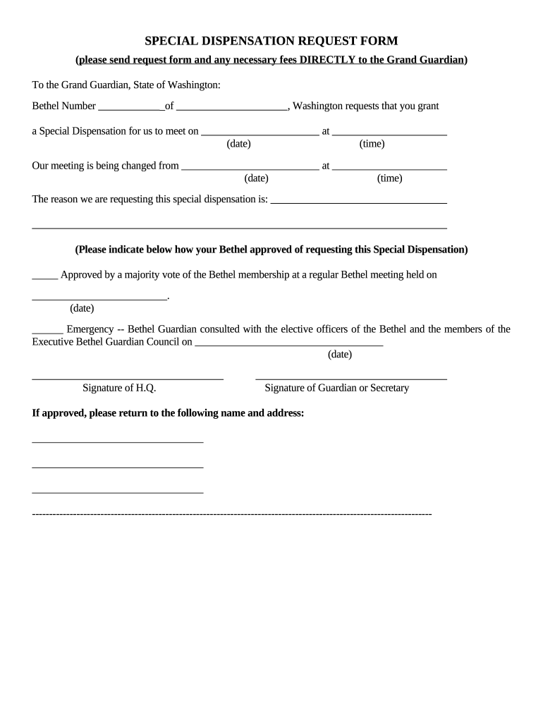 dispensation example Doc Template | pdfFiller