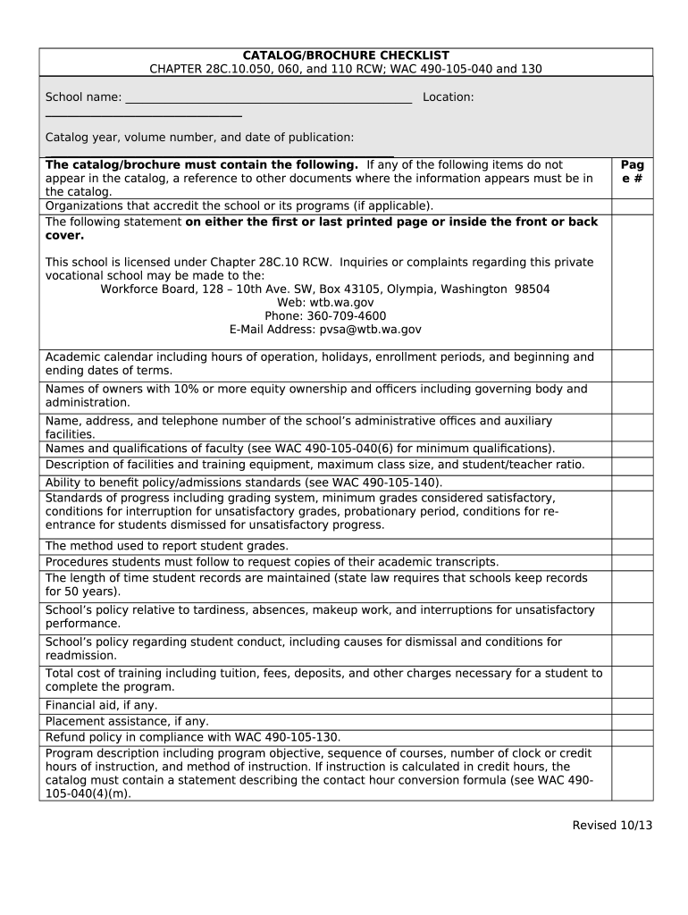 Catalog/Brochure Checklist - United States Maritime Academy Doc ...