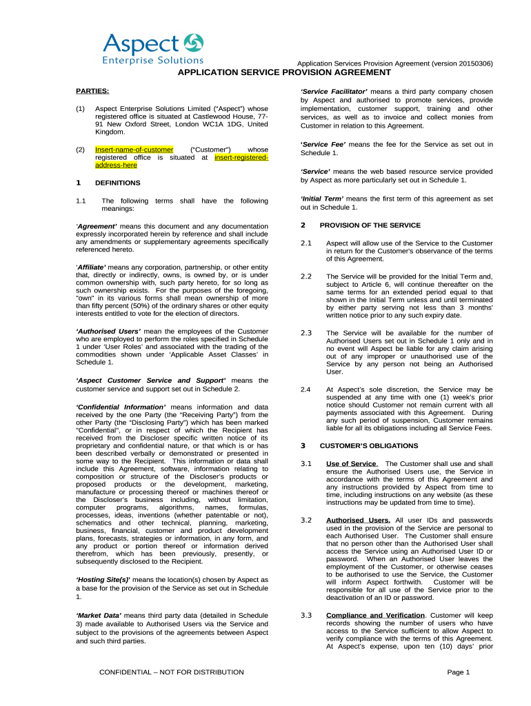 service provision agreement Doc Template | pdfFiller