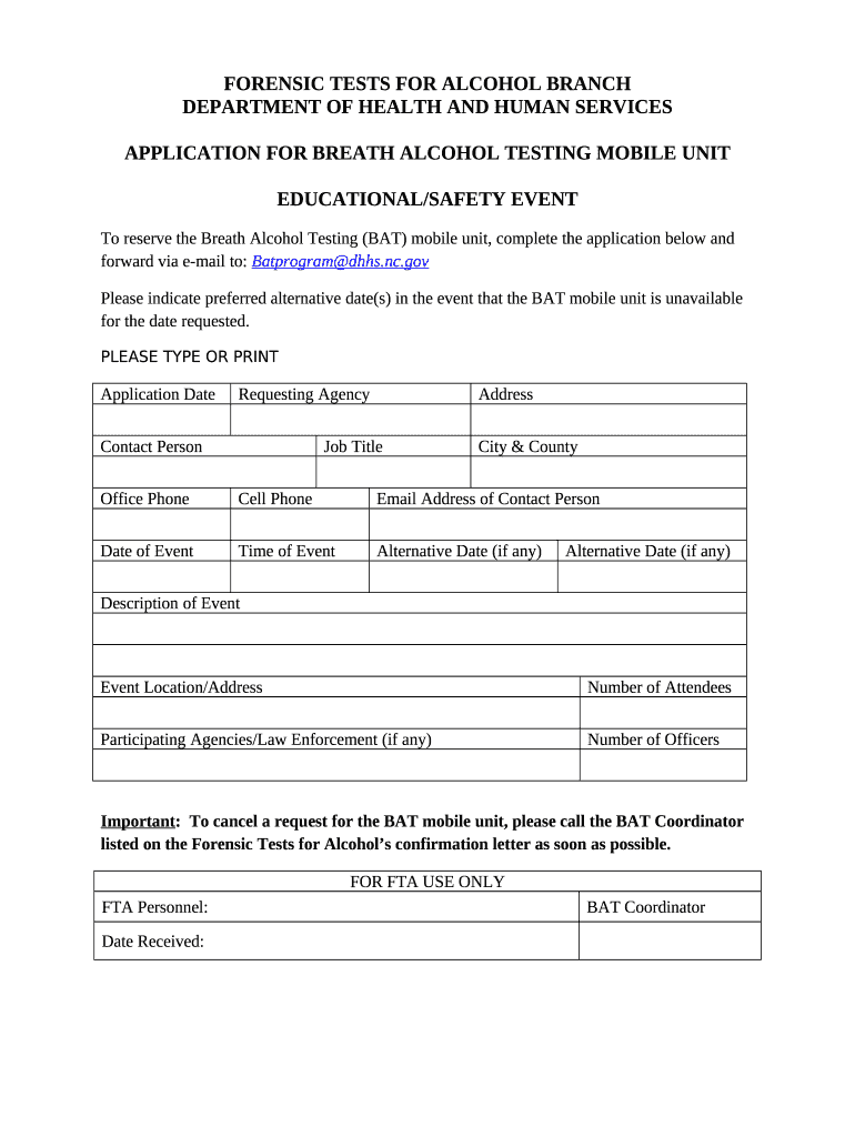 BAT Application for Educational Events Doc Template | pdfFiller