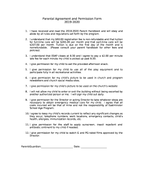 PARENTAL PERMISSION, RELEASE AND AGREEMENT Doc Template | pdfFiller