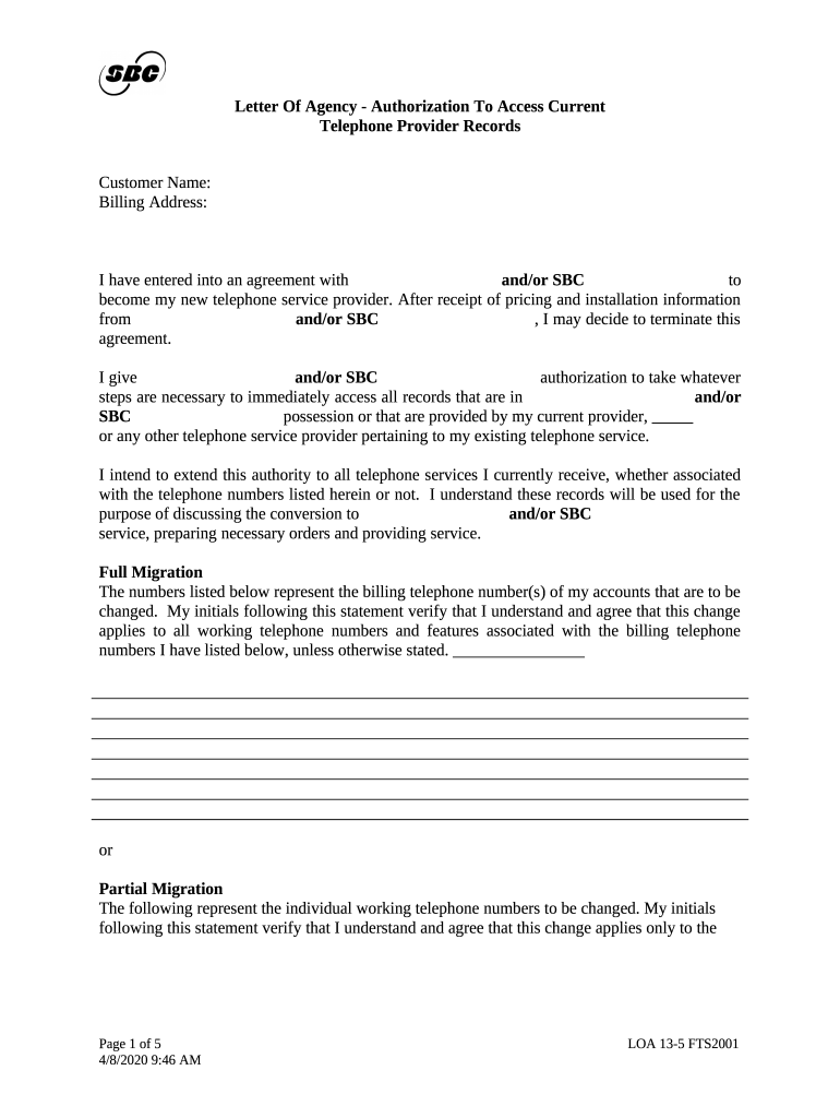 Letter of Authorization - Hotwire Communications Doc Template | pdfFiller