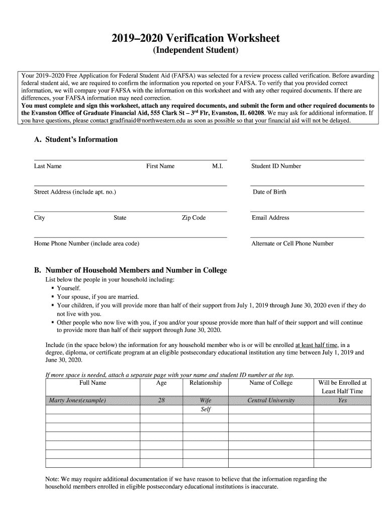 Fillable Online Your 20192020 Free Application for Federal Student Aid ...