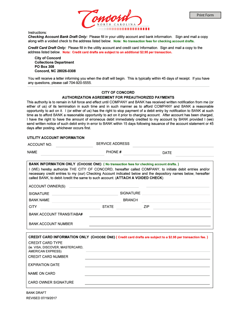 Fillable Online instructions for filling out the bank draft ...