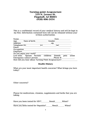Turning point Acupuncture Doc Template | pdfFiller