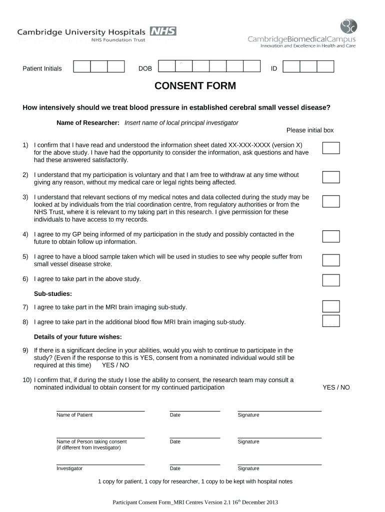 CONSENT - University of Cambridge Doc Template | pdfFiller