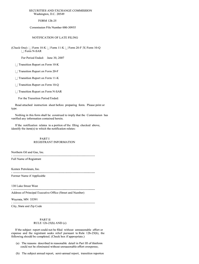 Fillable Online Form 12b-25 - SEC Fax Email Print - pdfFiller
