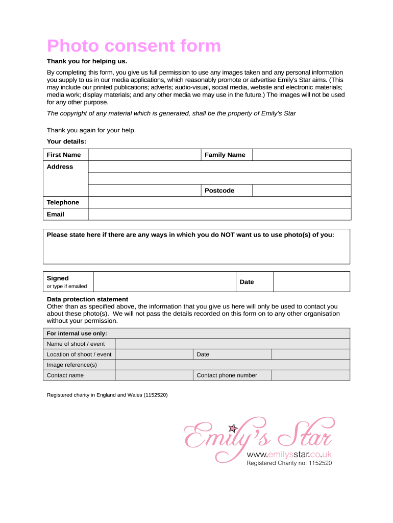 Photo consent template. A photo consent template for use in your local ...