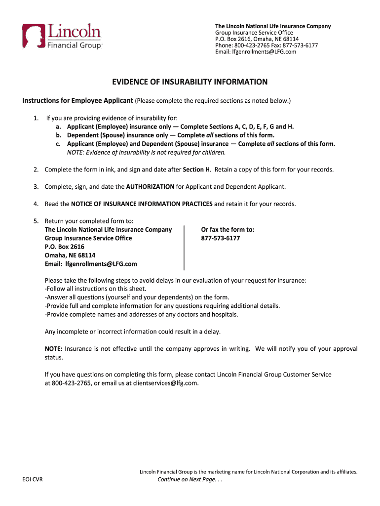 Fillable Online Lincoln EOI form Fax Email Print - pdfFiller