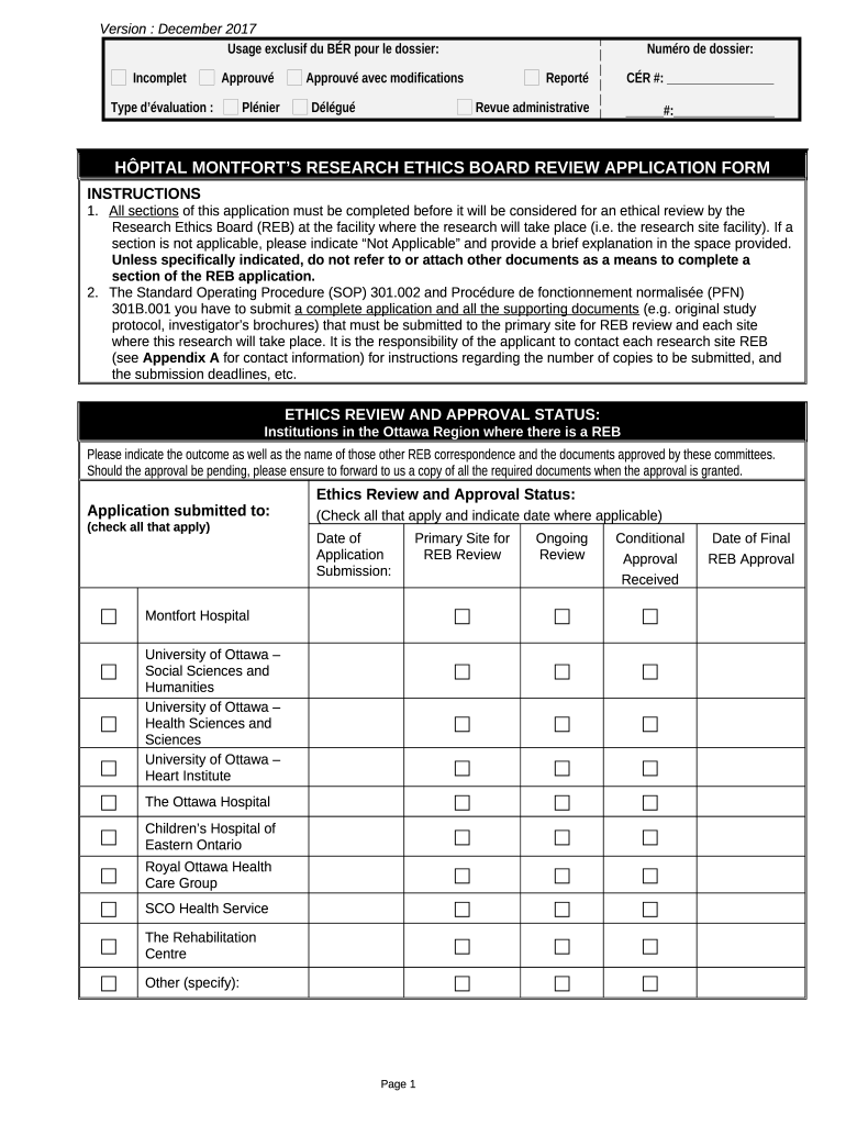 REB's review process/Review of ethics applicationsMontfort Doc Template ...