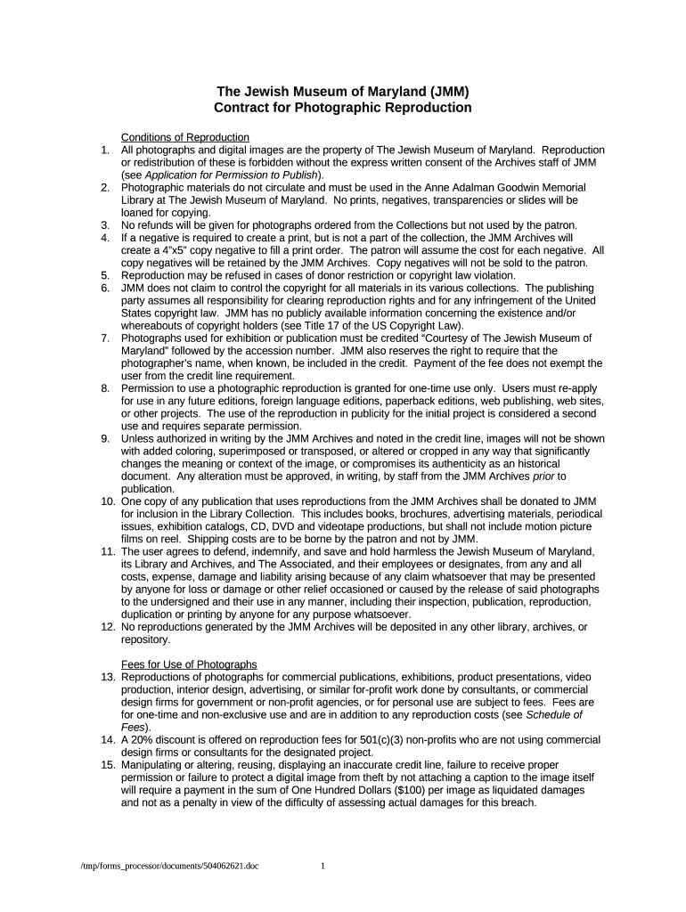 The Jewish Museum of Maryland (JMM) Doc Template | pdfFiller