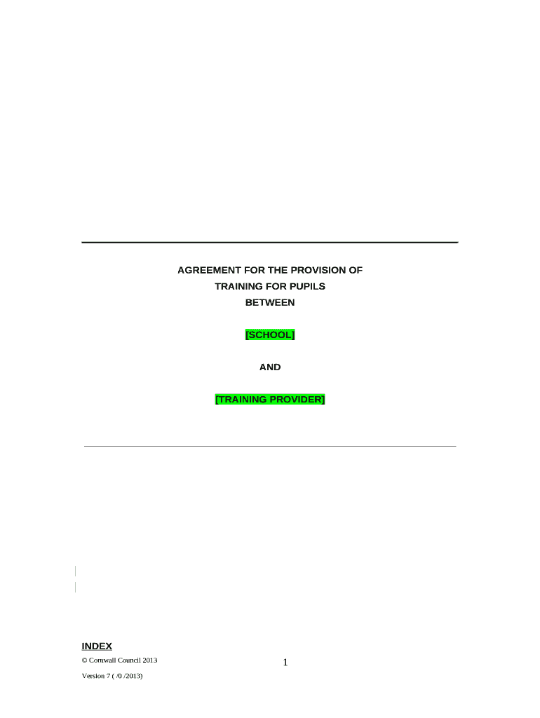 Apprenticeship funding: legal agreement for training ... Doc Template | pdfFiller