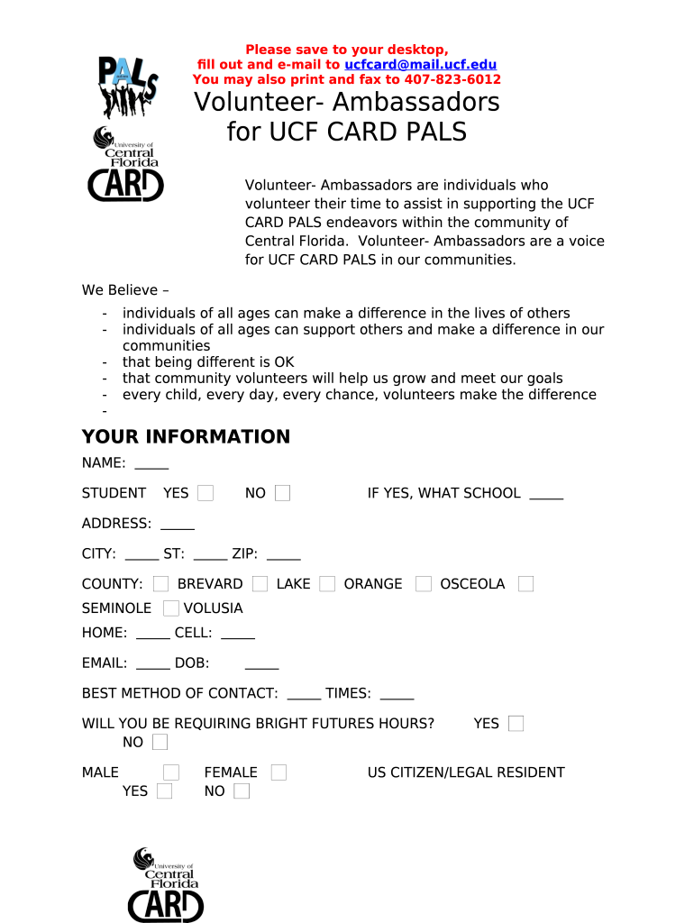 Volunteer- Ambassadors Doc Template | pdfFiller