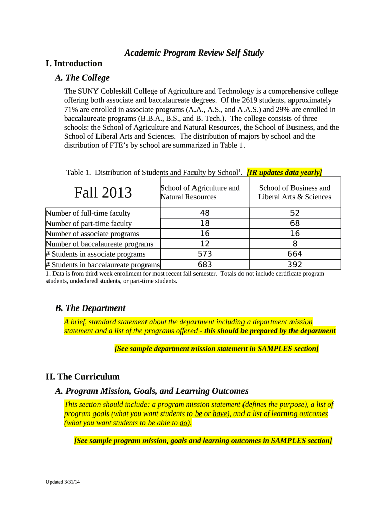 Program review Template - State University of New York at ... Doc ...