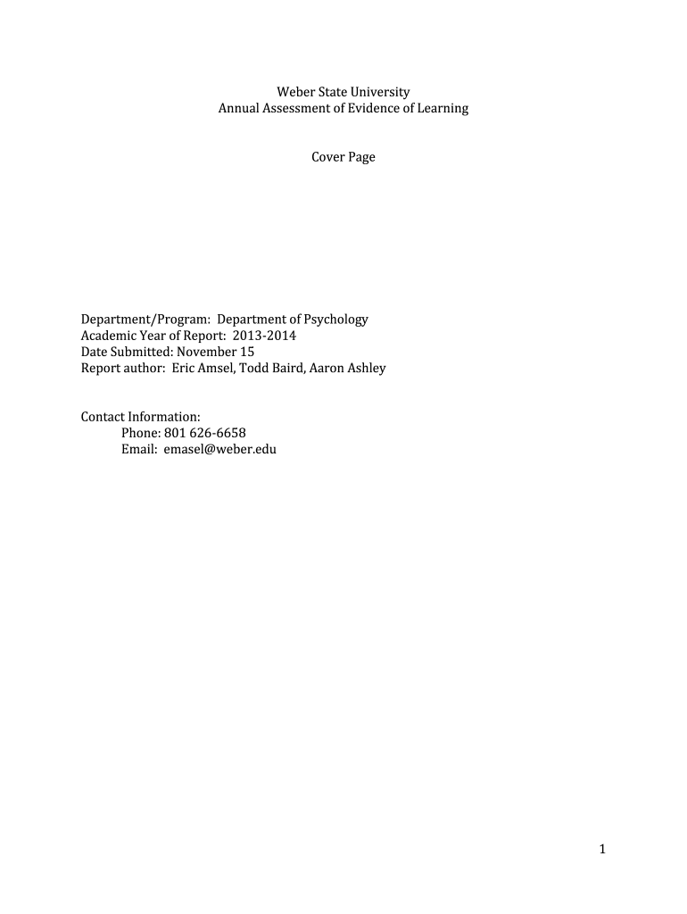 Fillable Online CEA Self-study Template WEBER STATE UNIVERSITY ... Fax Email Print - pdfFiller