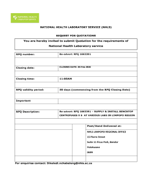 Fillable Online National Health Laboratory Service (NHLS) Archives ...