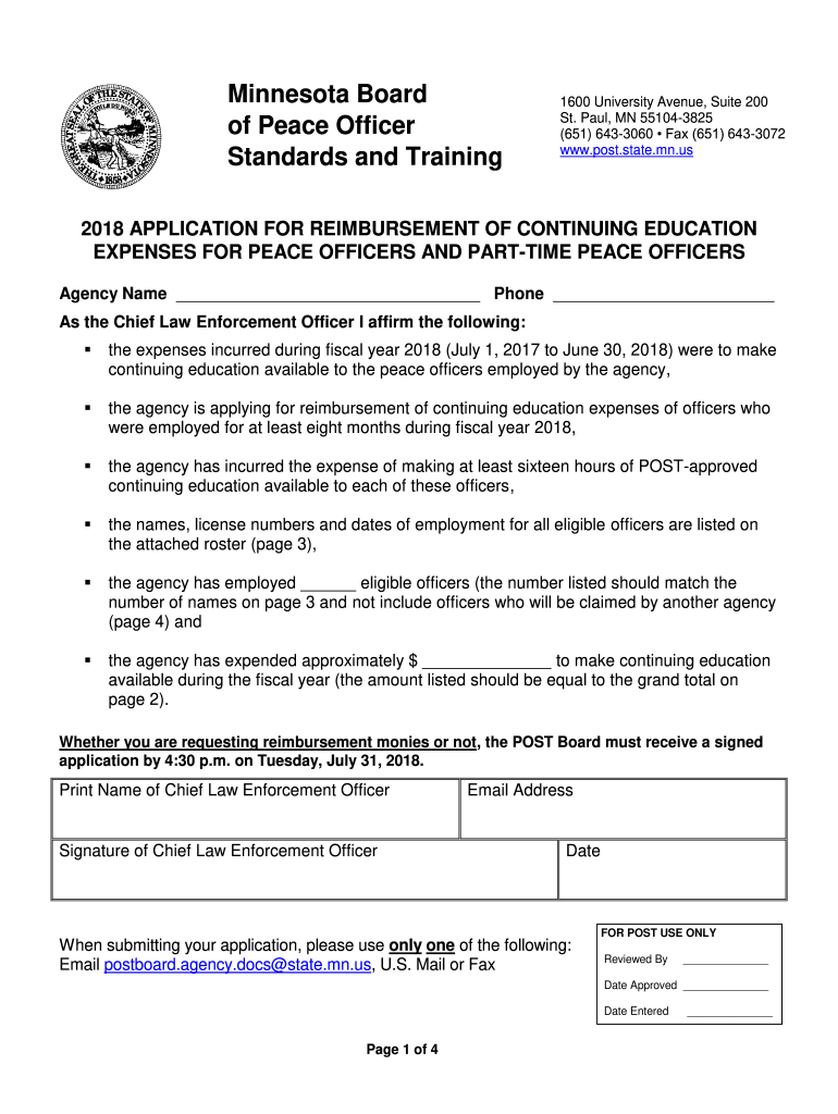 Fillable Online Fillable Online dps mn APPLICATION FOR REIMBURSEMENT FOR ... Fax Email Print ...