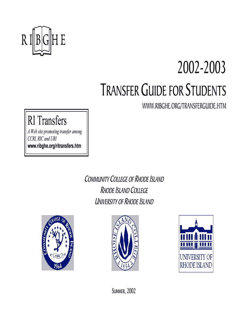 Fillable Online TRANSFER GUIDE FOR STUDENTS Fax Email Print - pdfFiller