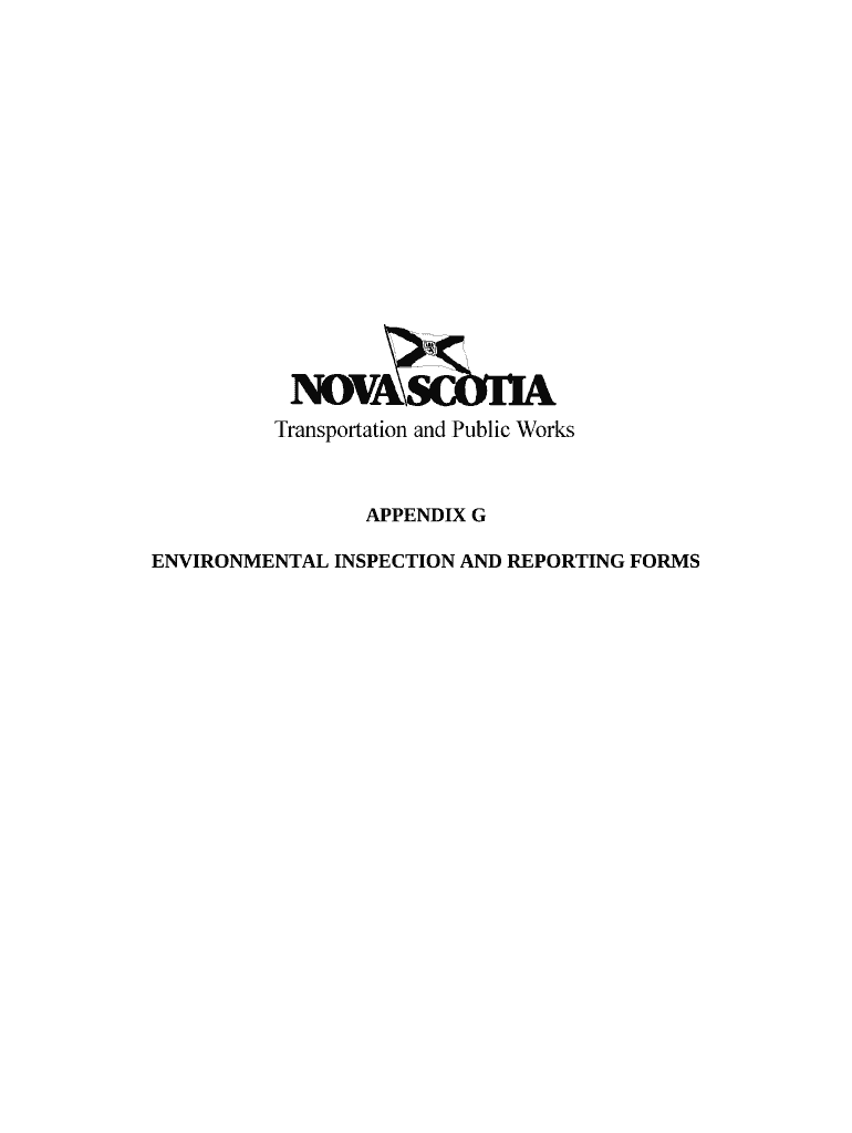 Appendix G Environmental Inspection - Government of ... Doc Template ...