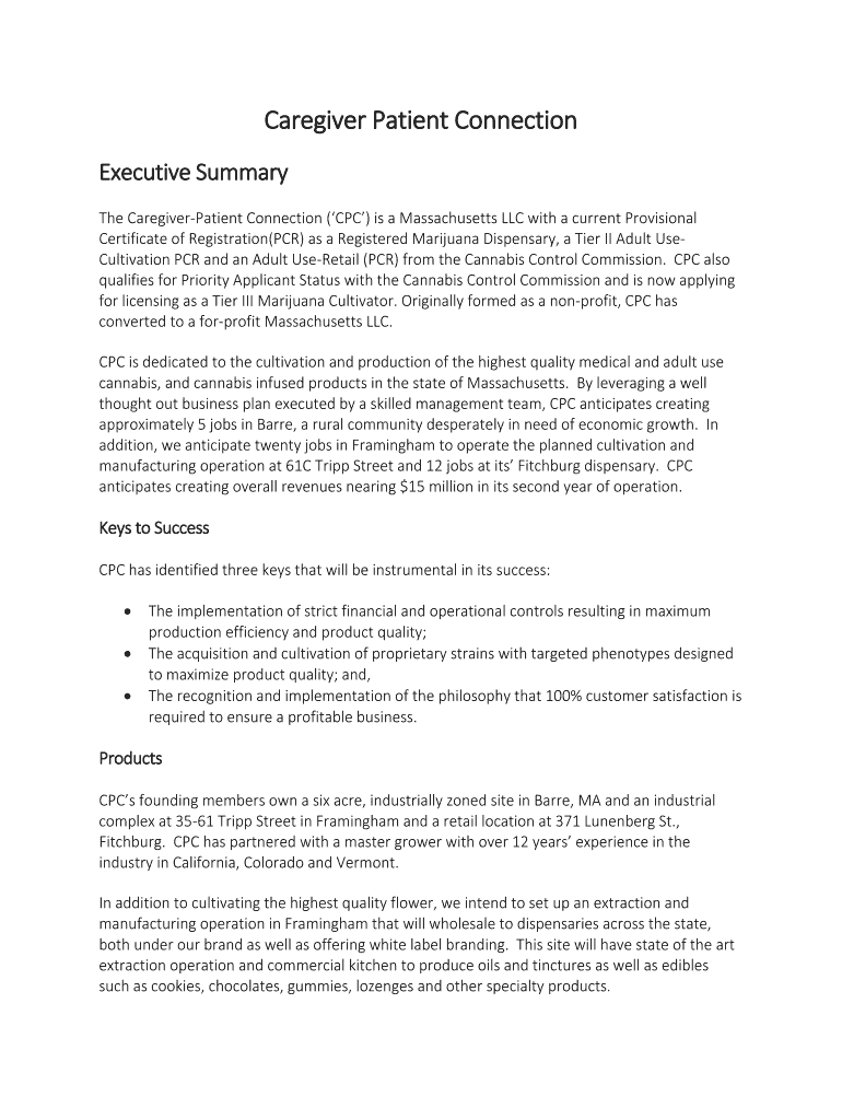 Fillable Online A Closer Look At A Massachusetts Medical Marijuana ...