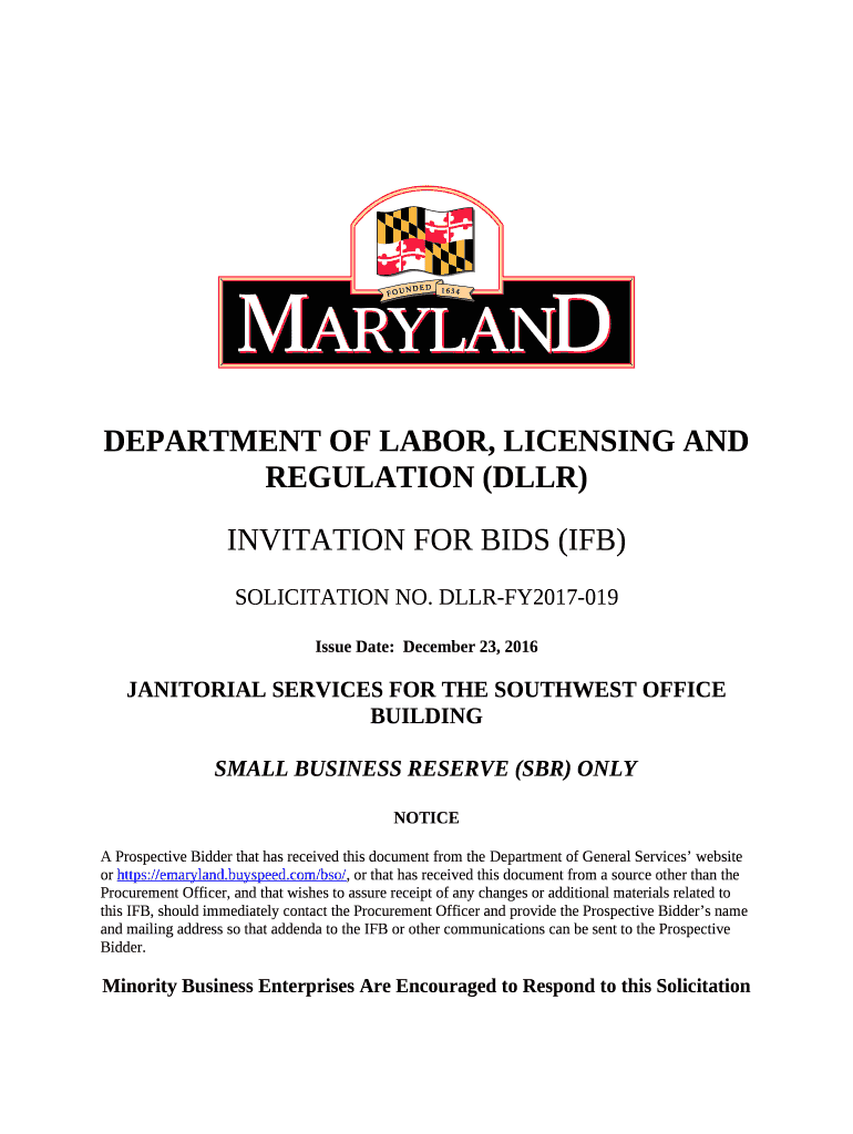 DEPARTMENT OF LABOR, LICENSING AND REGULATION (DLLR) Doc Template ...