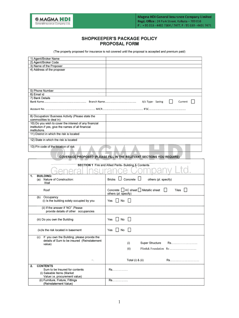 Fillable Online public liability (industrial) claim form - Magma HDI ...