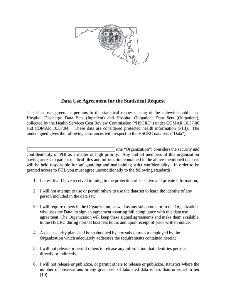 Sample Data Use Agreement - NHAMCS Doc Template | pdfFiller