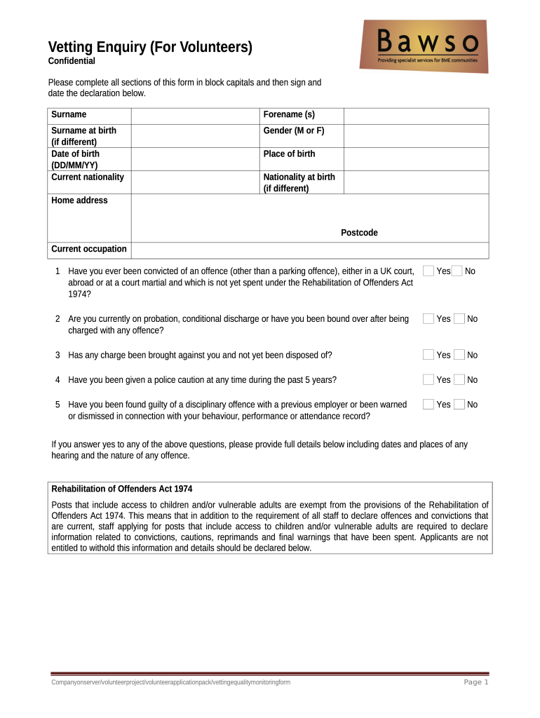 ADDITIONAL NOTES FOR COMPLETING THE DISCLOSURE SCOTLAND ... Doc ...