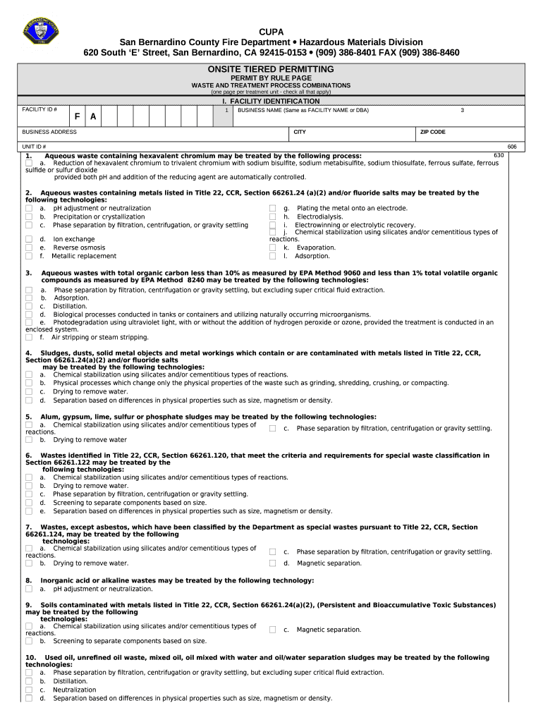 CUPA San Bernardino County Fire Department 620 S. E St ... Doc Template ...