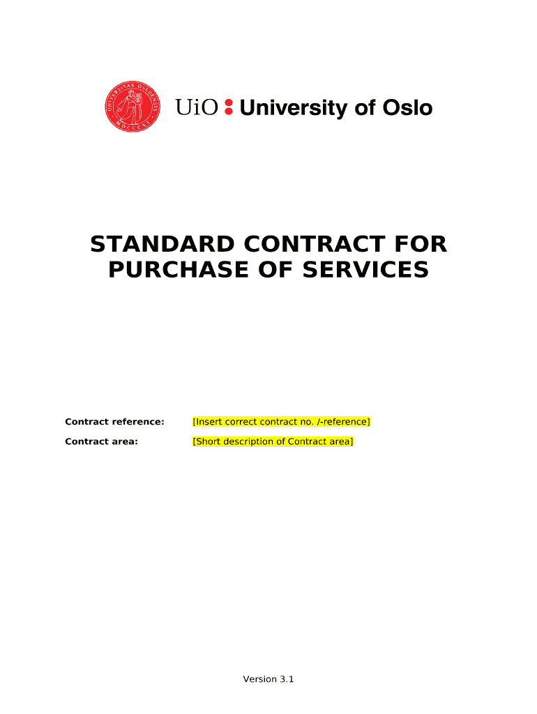STANDARD CONTRACT FOR PURCHASE OF SERVICES Doc Template | pdfFiller