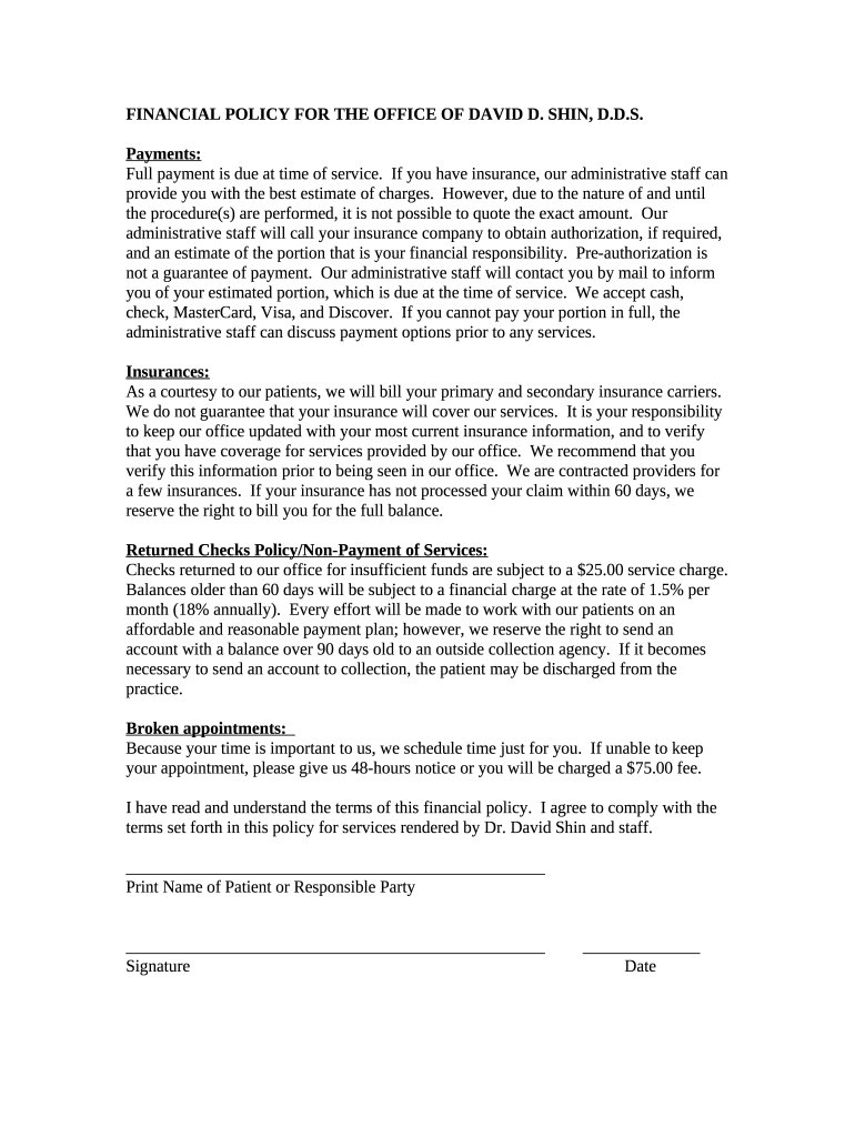 Assignment of Benefits Agreement for the office of David D Doc Template ...