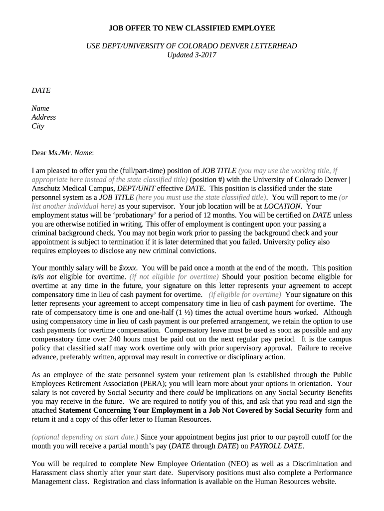 USE DEPT/UNIVERSITY OF COLORADO DENVER LETTERHEAD Doc Template | pdfFiller