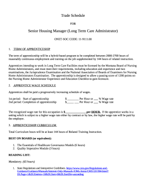 Trade Schedule Doc Template | pdfFiller